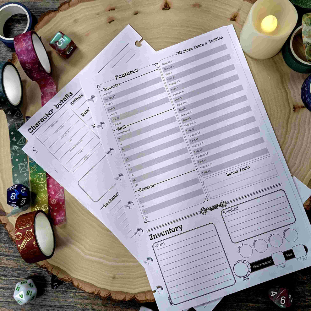 Character Sheets | Player Size (Art Nouveau) | PF2e – Cantrips Media