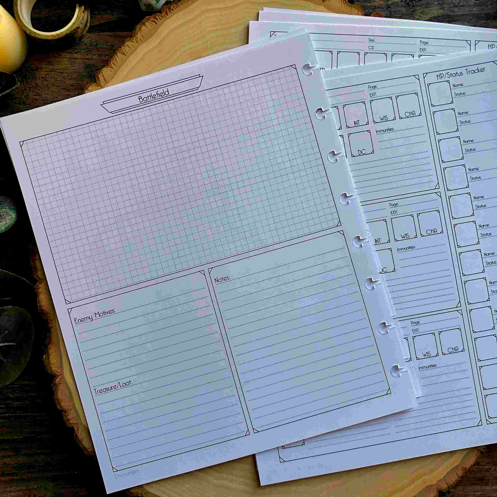D&D 5e Dungeon Master Sheets | GM & DM Size Notebooks – Cantrips Media